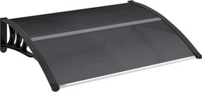 Outsunny stříška na vchodové dveře 100 x 75 cm stříška z hliníku a polykarbonátu s UV ochranou stříška na vchodové dveře na balkon, ochrana proti slu…