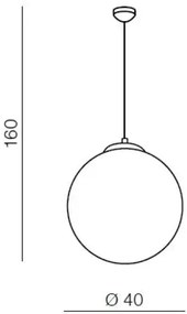 Kovový lustr bílé Ball 40
