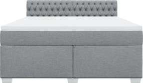 Box spring postel s matrací světle šedá 180 x 200 cm textil 3288274