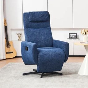 Aosom Otočné ergonomické relaxační křeslo s nastavitelnou opěrkou zad a funkcí ležení pro obývací pokoj, modré