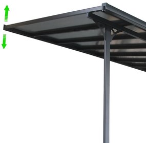 ROJA BRUCE H pergola - ŠEDÝ polykarbonát