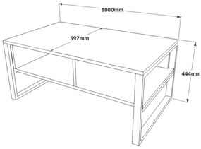 Konferenční stolek 44,4x100 cm borovice atlantic