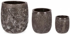 BIZZOTTO Set 3 květináčů DUYEN hnědý