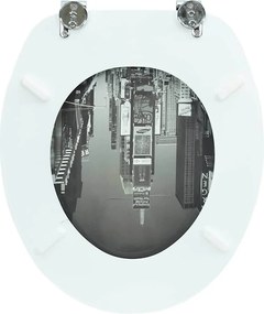 WC sedátko z MDF s víkem, potisk s motivem New Yorku 141481