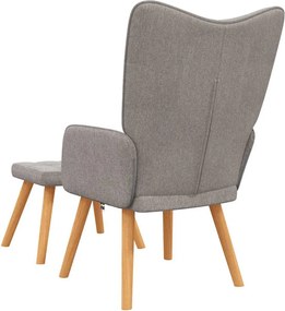Relaxační křeslo se stoličkou taupe textil 327939