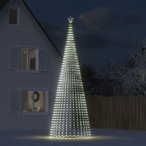 vidaXL Vánoční stromek kužel 1 544 studených bílých LED diod 500 cm