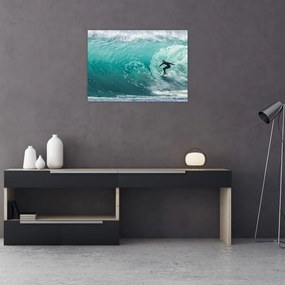 Skleněný obraz surfování (70x50 cm)