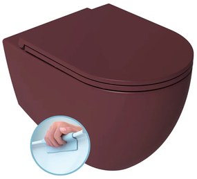 Isvea INFINITY závěsná WC mísa, Rimless, 36,5x53cm, maroon red - 10NF02001-2R