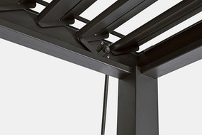 BIZZOTTO Antracitová hliníková pergola s uzavíracími lamelami OCEAN 3x4m 0795772