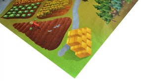 Vopi | Dětský koberec Farma, zelený