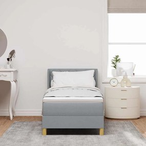 Postel s boxspringem s čelo Světle šedá 200 x 80 cm textil 3341321