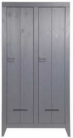 Hoorns Tmavě šedá dřevěná skříň Kleus 190 x 95 cm