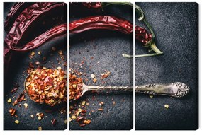 Vícedílný obraz Sušené Chilli Papričky Nedostatek Nedostatek Přírodní plátno 180x120