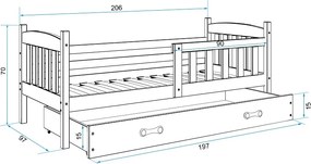 FALCO Postel Kuba 90x200 bílá/bílá