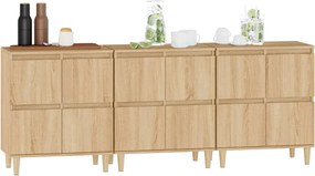 Příborníky 3 ks dub sonoma 60 x 35 x 70 cm kompozitní dřevo 3185770