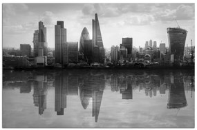 Obraz na plátně - Západ slunce Londýn 128ČA (100x70 cm)