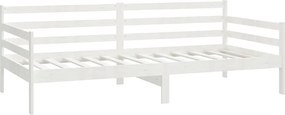 Denní postel s matrací 90 x 200 cm bílá masivní borové dřevo 3083600