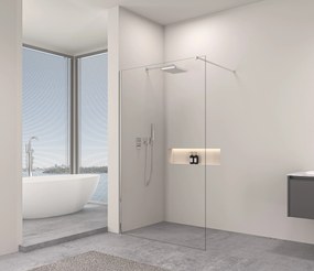 Erga Paris, sprchová zástěna Walk-In 80x200 cm, 8mm čiré sklo, chromový profil, ERG-V02-PARIS-080x200-CL-CR