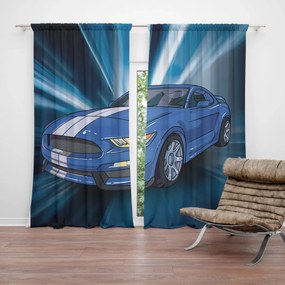 Sablio Závěs Mustang Modré pozadí: 2ks 140x250cm