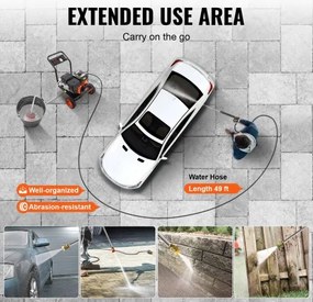 Plynová tlaková myčka 303,4 bar 15 l/min 9,8 l/min se sadou 5 trysek pro automobily