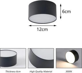 BRILAGI - LED Venkovní stropní svítidlo FORIS LED/14W/230V pr. 12 cm černá IP44