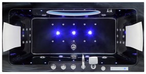 BPS-koupelny Hydromasážní vana HYD-IR933C-BL 170x84 ČERNÝ MRAMOR s ohřevem vody