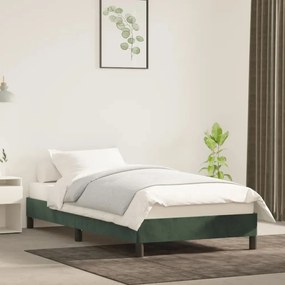 vidaXL Rám postele tmavě zelený 90 x 190 cm samet