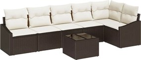 Set pohovek 7 ks Hnědá polyratan 3346748