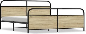 Kovový rám postele bez matrace dub sonoma 183 x 213 cm 3318653