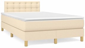 Box spring postel s matrací krémová 120x190 cm textil 3269805