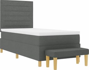 Postel s boxspringem s polštářem Tmavě šedá 200 x 90 cm textil 3344199