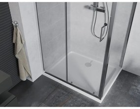 Mexen Apia sprchový kout s posuvnými dveřmi 130 x 90 cm, čiré sklo-chromový profil + sprchová vanička, 840-130-090-01-00-4010
