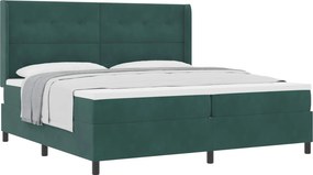 Postel s boxspringem s čelo Tmavě zelená 200 x 200 cm samet 3342029