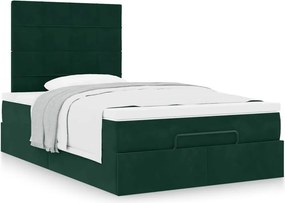 Osmanský rám postele s matracemi tmavě zelené 120x190 cm samet 3313460