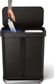 Simplehuman 58 l (34/24) matná černá ocel / Pedálový odpadkový koš na