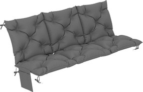 Polštář na lavičku vodoodpudivý protiskluzový venkovní houpací polštář s opěradlem a upevňovacími prvky 150 x 100 cm tmavě šedý