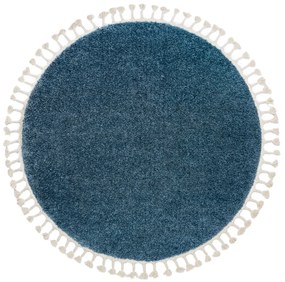 Dywany Łuszczów, Kusový koberec Berber 9000 blue kruh, 120x120 (průměr) kruh, modrá, ložnice