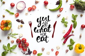 Samolepící tapeta s nápisem - You are what you eat