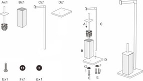 Stojan na toaletní papír s WC štětkou BALVO