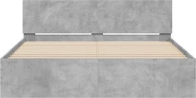 Rám postele s čelem a LED osvětlením betonově šedý 160 x 200 cm 3207598