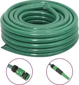 vidaXL Zahradní hadice se sadou koncovek zelená 0,75" 50 m PVC [154384]
