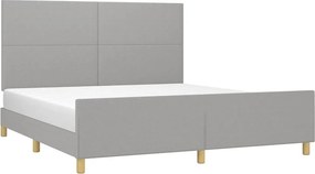Rám postele bez matrace světle šedý 180 x 200 cm textil 3124911
