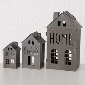 Kovové lucerny Home Sweet Home - set 3 ks