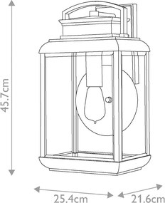 Venkovní nástěnná lampa Elstead BYRON L bronzová barva IP44/1×E27/46 cm