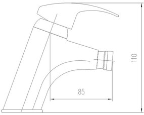 Aqualine, KASIOPEA stojánková bidetová baterie bez výpusti, chrom, 1107-03