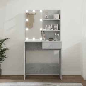vidaXL Toaletní stolek s LED 74,5 x 40 x 141 cm [808805] Barva: Betonová šedá