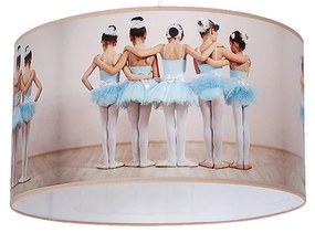 Dětské závěsné svítidlo Ballerina, 1x plastové stínítko se vzorem, w