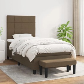 vidaXL Box spring postel s matrací 80x200 cm textil [3136550] Barva: tmavě hnědá