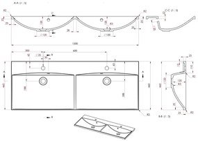 Sapho MARIA dvojumyvadlo 120x46cm, litý mramor, bílá, MA120