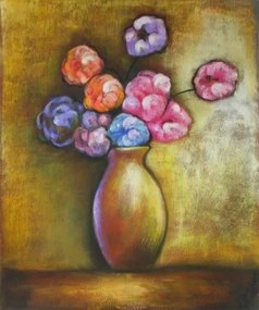 Váza s barevnými květy - 120 x 90 cm